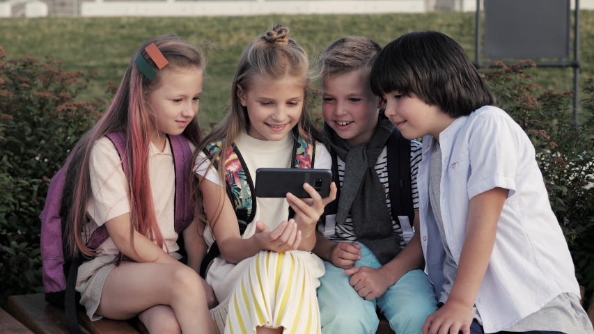 emotional kids watching something on phone Stock Footage Video (100% ...