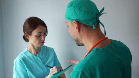 two doctors arguing hallway clinic emotional Stock Footage Video (100% ...