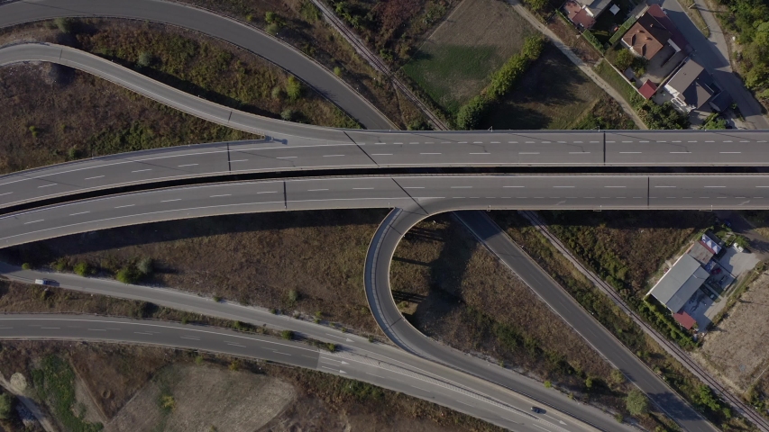 highway interchange intersection junction ramps ring Stock Footage ...
