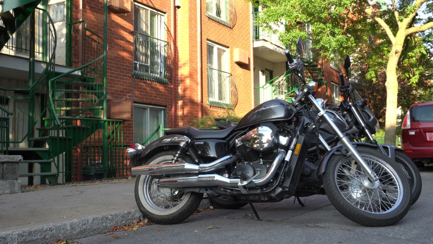 Motorcycle parked on the sidewalk image - Free stock photo - Public Domain photo - CC0 Images