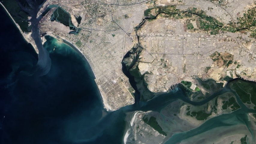 Satellite Image of Karachi, Pakistan image - Free stock photo - Public ...