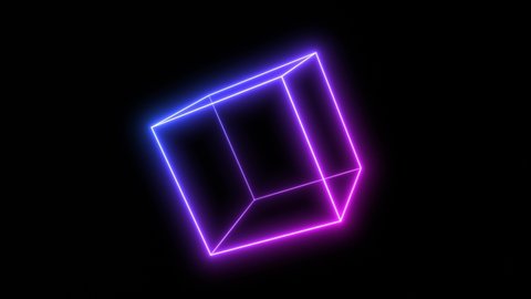 Set Neon Light Cube 3d Shape Stock Footage Video (100% Royalty-free ...