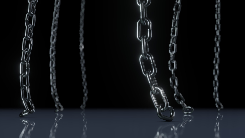Chains Suspended Over a Reflective Stock Footage Video (100% Royalty ...