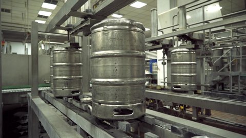 Brewery Keg Filling Automatic Rinsing Washing Stock Footage Video (100% ...