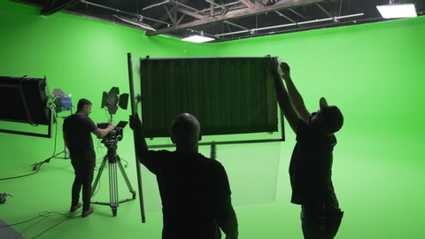Behind Scenes Tv Film Production Crew Stock Footage Video (100% Royalty ...