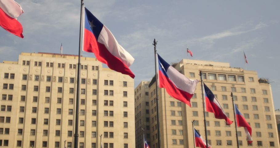 Flags, building, and architecture in Santiago, Chile image - Free stock ...