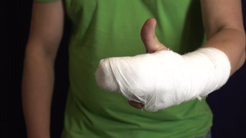 Man Arm Cast Shows That Everything Stock Footage Video (100% Royalty ...