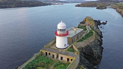 Aerial Rotten Island Lighthouse Killybegs Background Stock Footage ...