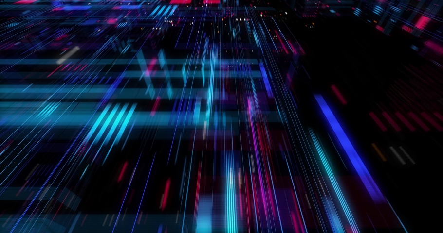 Abstract Technology Big Data Cloud Computing Stock Footage Video (100% ...