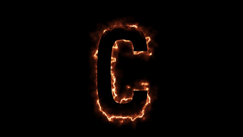 energy fiery alphabet c letter style Stock Footage Video (100% Royalty ...