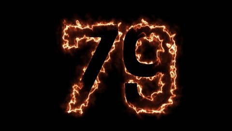 Energy Fiery Number 79 Animation Fiery Stock Footage Video (100% ...