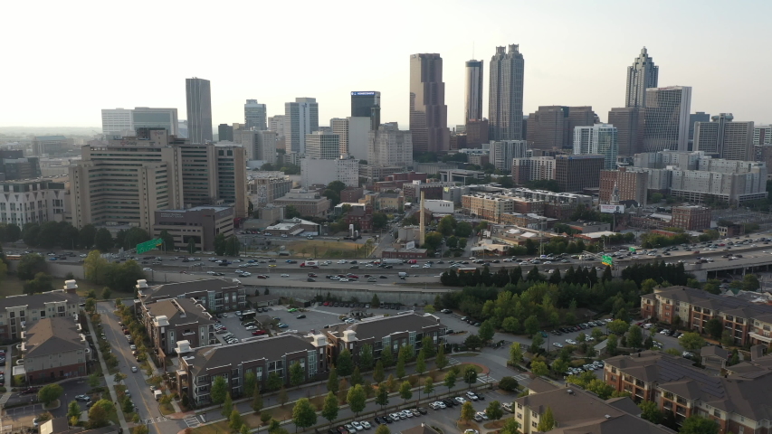 Skyline and sky towers with highways in Atlanta, Georgia image - Free ...