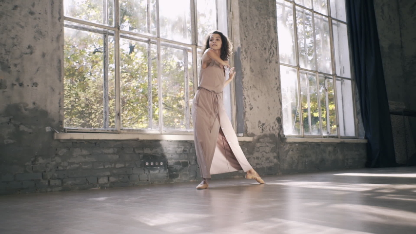 Woman with Long Hair Dancing Stock Footage Video (100% Royalty-free ...