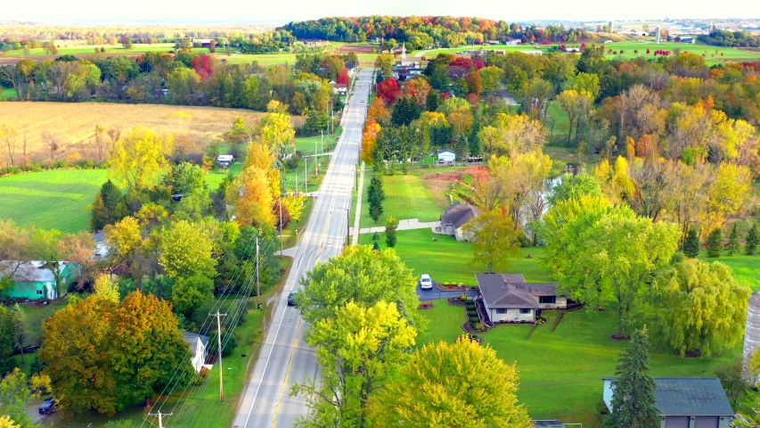 View of the country road and small town in Wisconsin image - Free stock ...