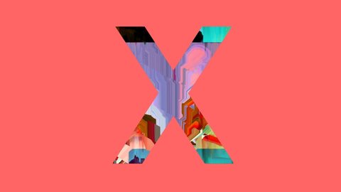 Animated Letter X Isolated Glitch Pixels Stock Footage Video (100% ...