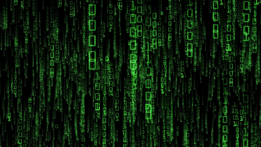 Falling Green Binary Numbers Representing Stock Footage Video (100% ...