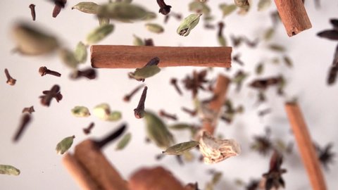 Spices Flying Falling Slow Motion Stock Footage Video (100% Royalty ...
