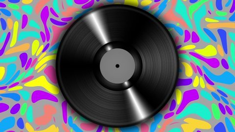 Color Full Vinyl Turntable Retro Animation Stock Footage Video (100% ...