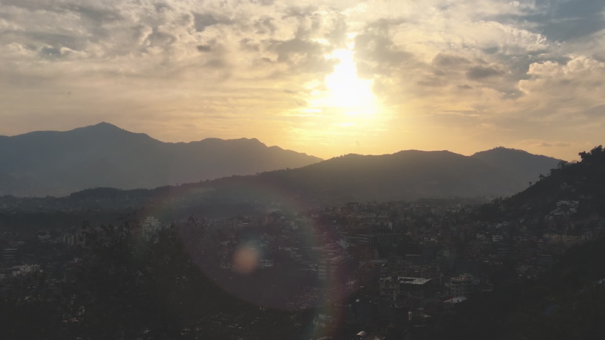 Sunset over the landscape in Kathmandu, Nepal image - Free stock photo ...