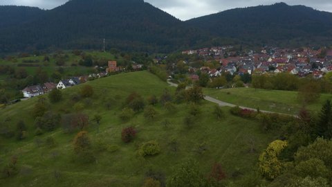 Aerial View City Loffenau Germany On Stock Footage Video (100% Royalty ...
