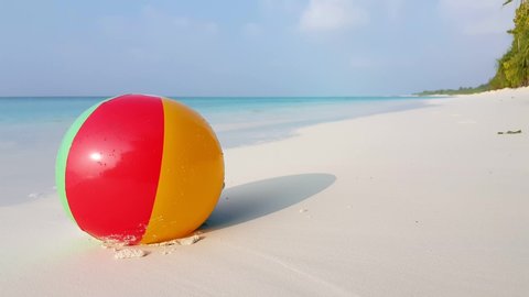 Beach Ball On Perfect Tropical Beach Stock Footage Video (100% Royalty ...