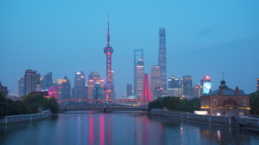 Time Lapse of Sunset, Shanghai Stock Footage Video (100% Royalty-free ...