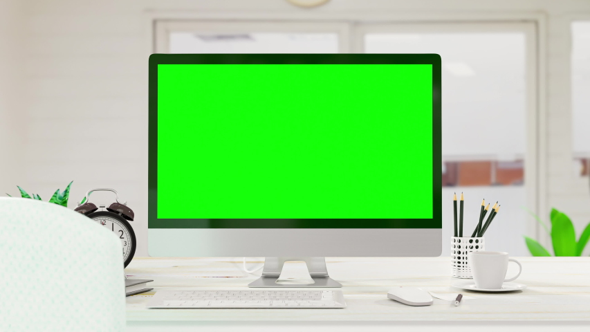 Computer Background Computer Mock Green Screen Stock Footage Video (100 ...