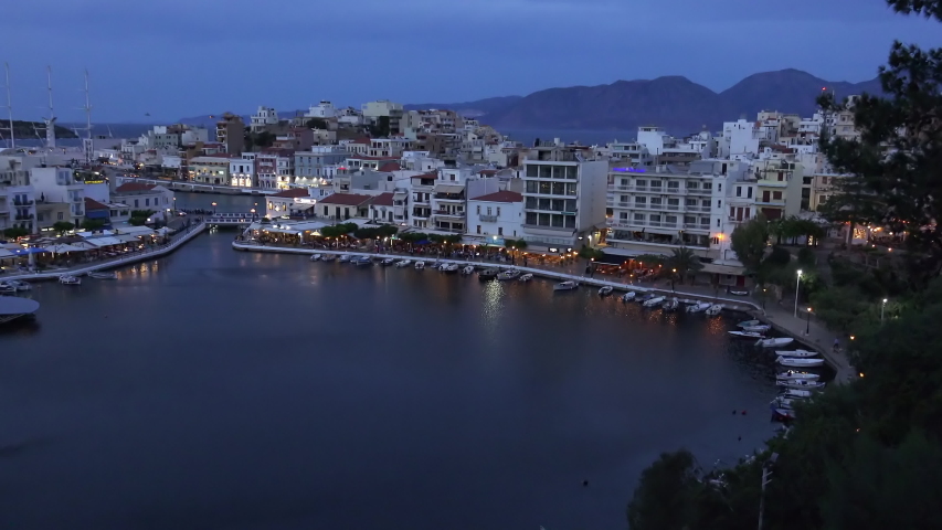 View of the port at Agios Nikolaos, Greece image - Free stock photo ...