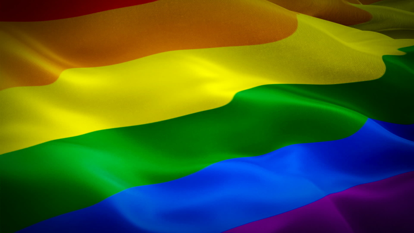 Rainbow Waving Flag 6 Stripes. Stock Footage Video (100% Royalty-free ...