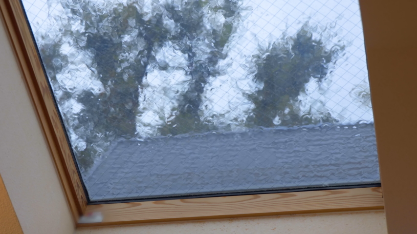 rain on skylight typhoon day Stock Footage Video (100% Royalty-free ...