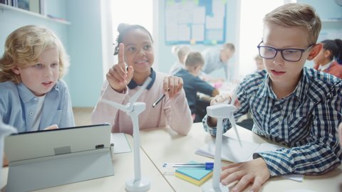 Elementary School Class Smart Young Children Stock Footage Video (100% ...