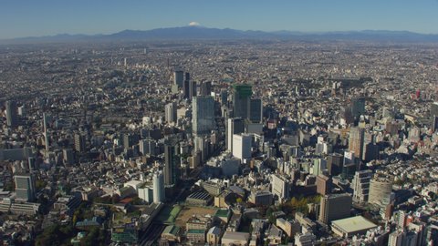 Tokyo Japan Circa2018 Flying Over Tokyo Stock Footage Video (100% ...