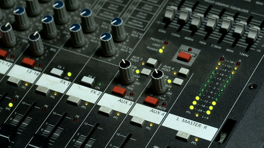 Audio Mixer Remote Control Adjusting Sound Stock Footage Video (100% ...