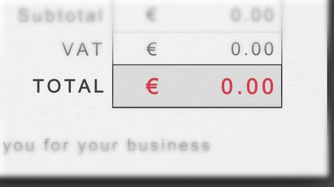 Static Animation Growing Invoice Total Euros Stock Footage Video (100% ...