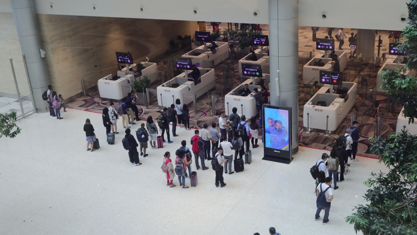 Changi Airport Terminal 3 Transit Stock Video Footage - 4K and HD Video ...