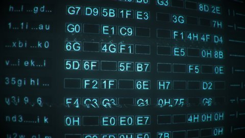 Rows Digital Data Code On Retro Stock Footage Video (100% Royalty-free ...