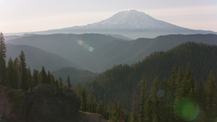 Mount Adams, Washington Circa-2019. Aerial Stock Footage Video (100% ...