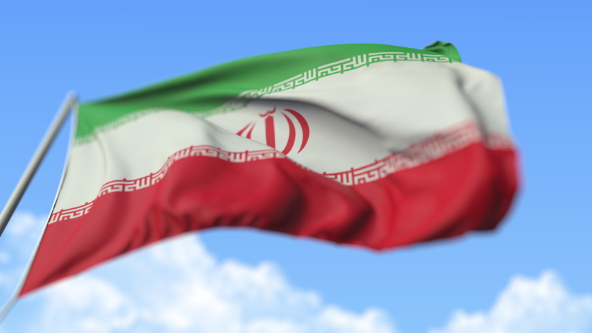flying national flag iran low angle Stock Footage Video (100% Royalty ...