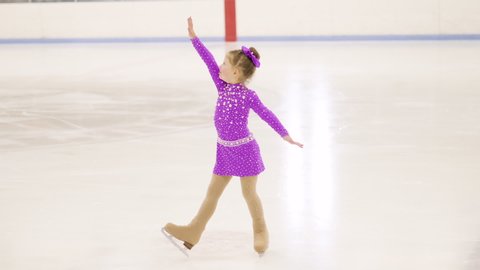 Young Figure Skater Practicing Figure Skating Stock Footage Video (100% ...