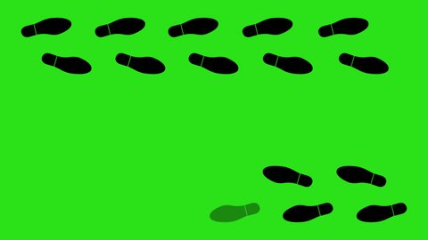 Human Footsteps On Green Background Animation Stock Footage Video (100% ...