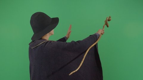 Female Wizard Opening Portal On Green Stock Footage Video (100% Royalty ...