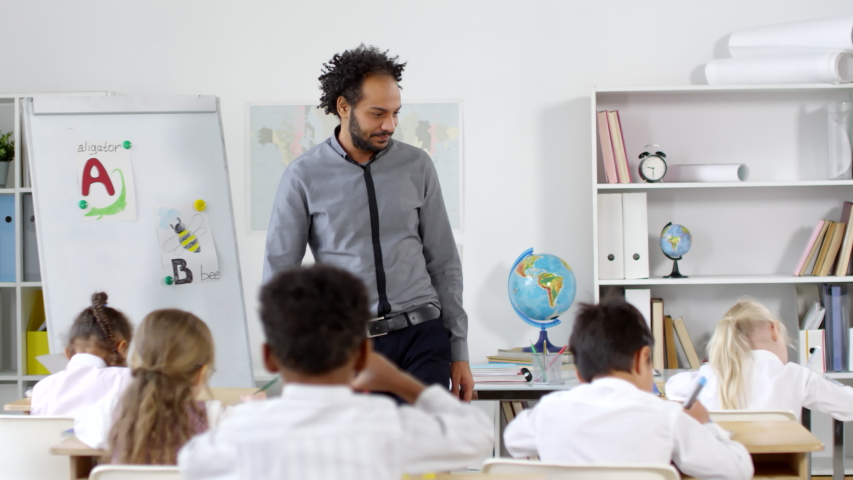 elementary school science teacher uses interactive Stock Footage Video ...