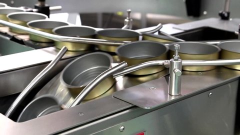 Empty Cans Production Process Pass Through Stock Footage Video (100% ...