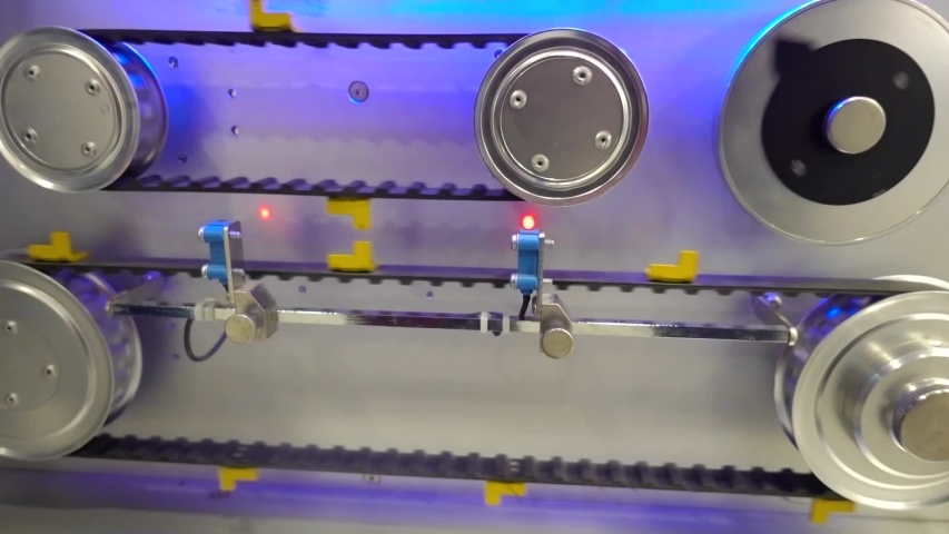 Automated Line Rollers Tensioned Rubber Pulley Stock Footage Video (100 ...