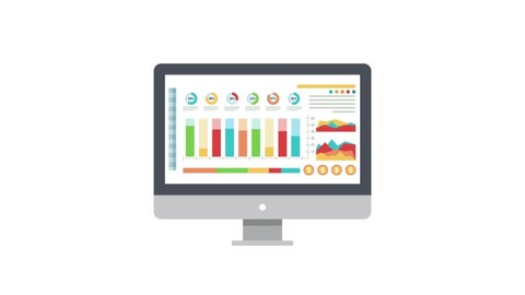 Laptop Showing Charts Graph Analysis Business Stock Vector (Royalty ...