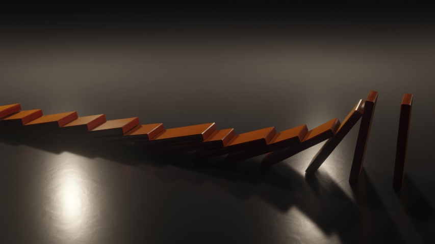 Falling Dominoes 3d Illustration Animation Stock Footage Video (100% ...