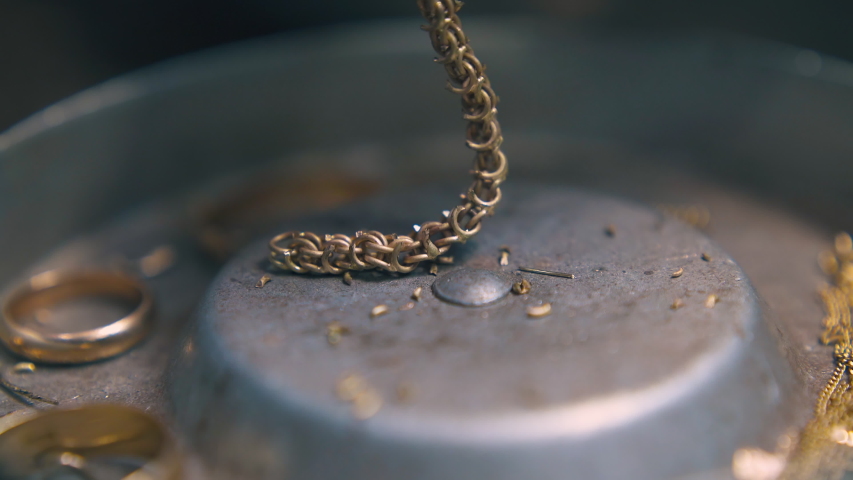 cu cutting leftovers long shining gold Stock Footage Video (100% ...