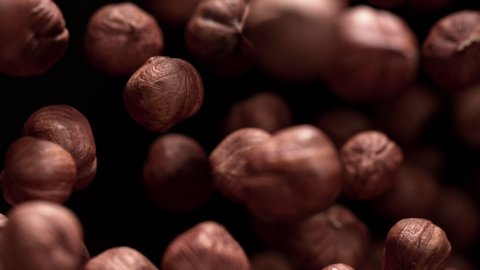 Super Slow Motion Flying Hazelnuts On Stock Footage Video (100% Royalty ...
