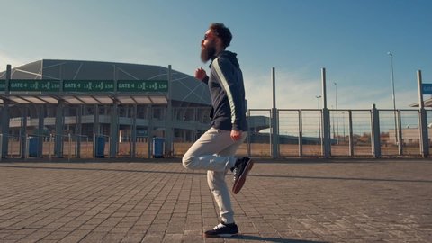 Crazy Young Handsome Funny Man Running Stock Footage Video (100% ...