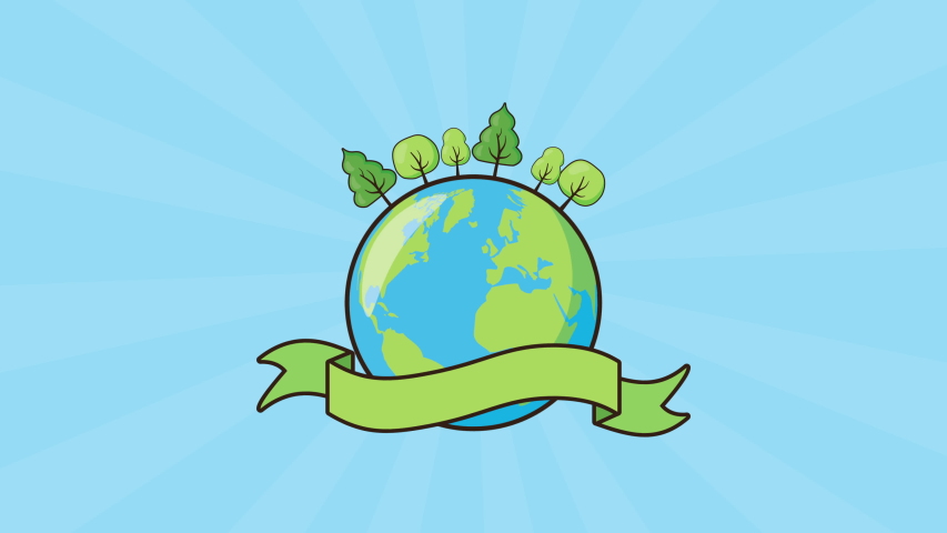 eco friendly environmental animation earth trees Stock Footage Video ...